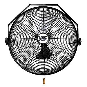 Maxx Air Wall Mount Fan, Commercial Grade for Garage, Shop, Easy Operation and Powerful CFM (18" Residential Wall Mount)