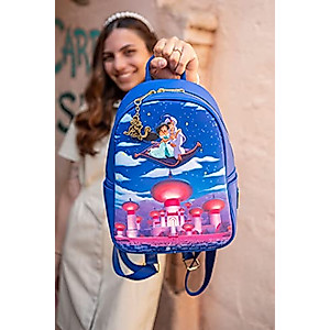 Loungefly Disney Glow in the Dark Aladdin and Jasmine Magic Carpet Ride Backpack