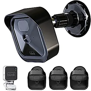 All-New Blink Outdoor Camera Housing and Mounting Bracket, 3 Pack Protective Cover and 360 Degree Adjustable Mount with Blink Sync Module Outlet Mount for Blink Camera Security System (Black)