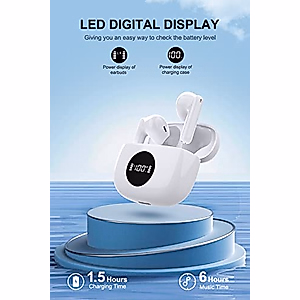 ZONWOO Wireless Earbuds, Bluetooth 5.3 Headphones with Charging Case, Touch Control in-Ear Stereo Earphones with Mic for Cellphone, IPX5 Waterproof Wireless Ear Buds for Running Workout