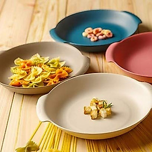 Nineware Friends Pasta Bowl 2p Set, Ivory+Gray 2p 1 Set, Dish Washer, Microwave Available, BPA Free, Stylish Color