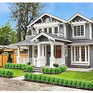 Ouddy Decor Artificial Wheat Grass Fake Plants Outdoor UV Resistant Greenery Stems Plastic Shrubs for Patio Garden Farmhouse Front Porch Window Box Home Decor, 10 Bundles