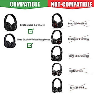 Replacement Top Headband Rubber Foam Cushion Pad Repair Parts Compatible for Beats Studio3 Wireless Studio 2.0 Wired Wireless Over-Ear Headphones (Gold)