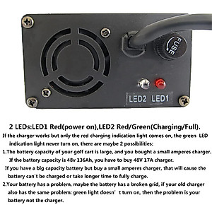 aunstarwei 48V 5A RXV Golf Cart Battery Charger for Ez-Go EZgo TXT with RXV Plug 3 Prong