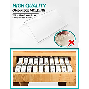 LaVie Home Expandable Spice Tray for 9" to 17" Wide Drawer, 6pcs Combinable Clear Racks (3 or 6 Tiers), Up to Store 30 Seasoning Jars, for Small/ Narrow Cabinet Drawer