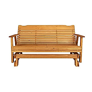 Kilmer Creek Rustic Finished 5' Cedar Porch Glider, Amish Crafted