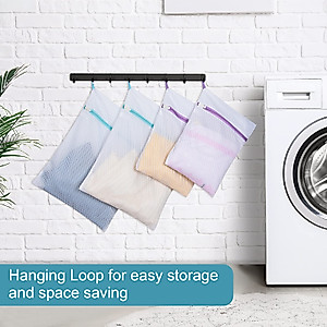 Polecasa Lead-free Premium Soft 125g Diamond Mesh Laundry Bags with Sturdy Zipper for Delicates - 3 Pack Durable Laundry Wash Bags - Protect Clothes in Washing Machine - 1 Large, 1 Medium, 1 Small