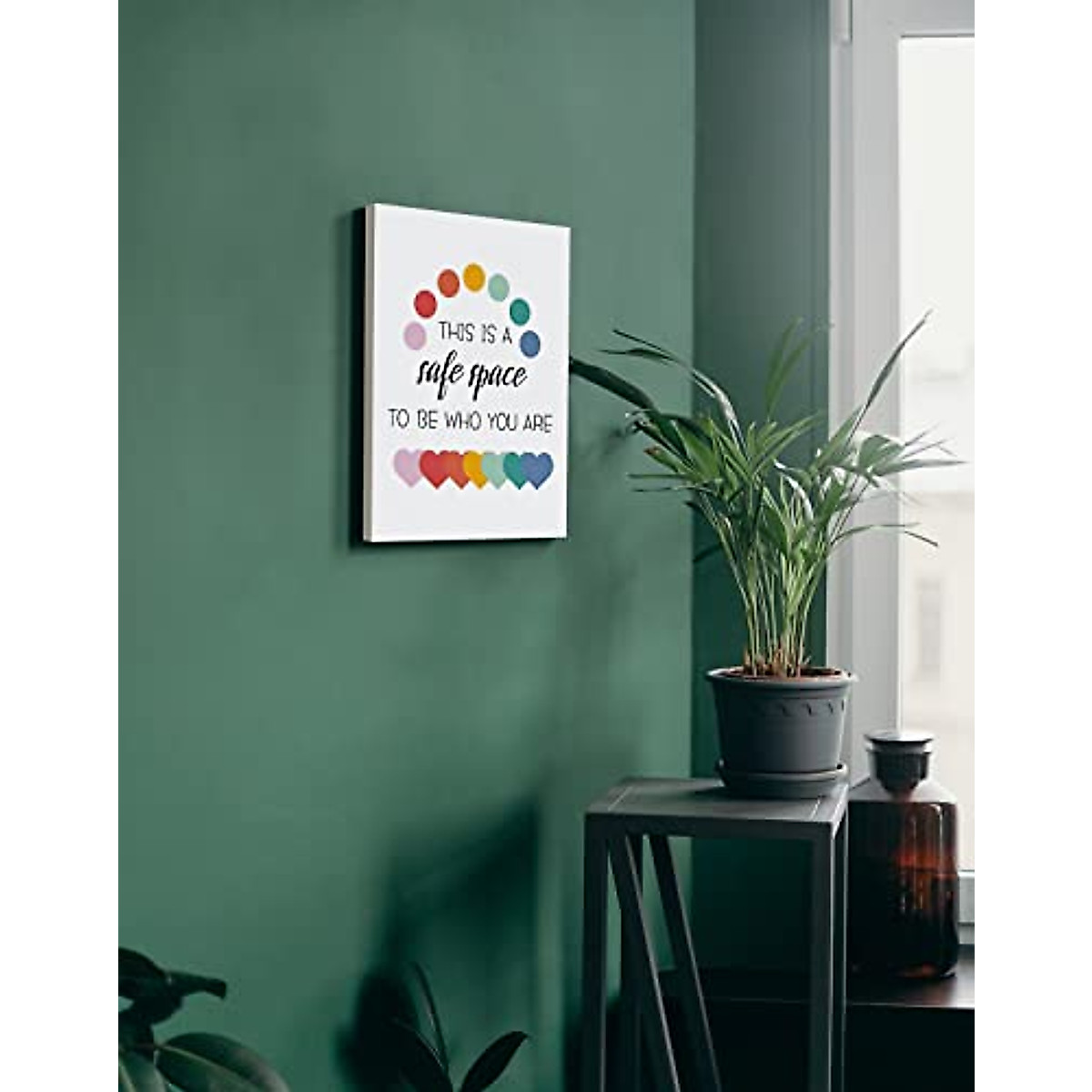 This Is A Safe Space To Be Who You Are Wall Art Prints Artwork Decor for Mental Health Themed Canvas Wall Art Prints,Bathroom Bedroom Living Room Home Counseling Office Decorations,11"x14"