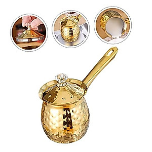 Abaodam 3pcs Stainless Steel Cup Soup Pot Frother Cup Stovetop Milk Steamer Metal Beverage Pot Small Stainless Steel Pot Stovetop Coffee Pot Non-Stick Milk Pot Multifunction Breast Milk