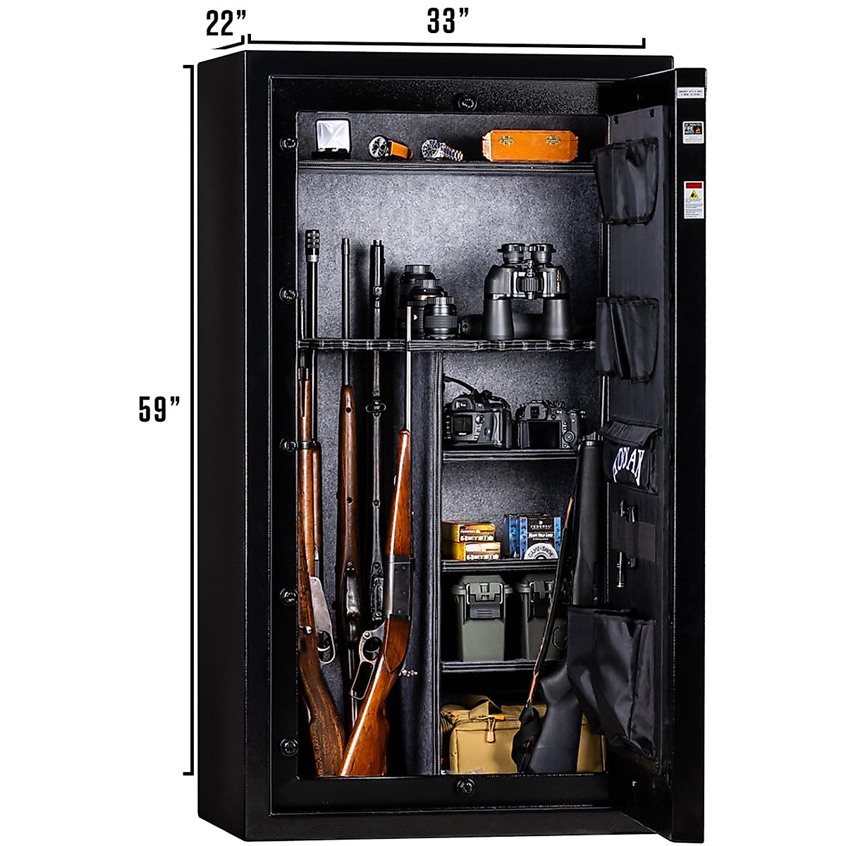 Kodiak Home Gun Safe for Rifles & Pistols | KBX5933 by Rhino Metals with New SafeX Security System | 46 Long Guns & 6 Pistol Pockets | 40 Minute Fire Protection | 395lbs