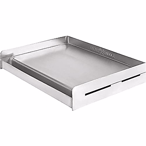 LITTLE GRIDDLE Sizzle-Q SQ180 100% Stainless Steel Universal Griddle with Even Heating Cross Bracing for Charcoal/Gas Grills, Camping, Tailgating, and Parties (18"x13"x3")