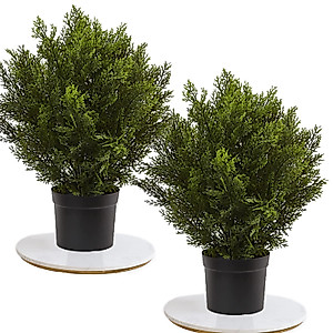 momoplant —24Inch/2 FT Outdoor Artificial Boxwood Garden Torch Shaped Topiary Tree Artificial Topiaries Bushes Potted Fake Plants Outdoor/Indoor Decor（Set of 2）