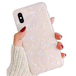 J.west iPhone Xs Max Case, Luxury Opal Sparkle Bling Design Crystal Clear Soft TPU Silicone Back Protective Phone Case Cover for Girls Women for Apple iPhone 10xs Max 6.5 inch (Colorful)