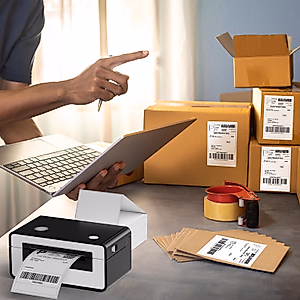 Immuson Fanfold 4 x 6 Direct Thermal Shipping Labels with Perforations, 500 Labels, Permanent Adhesive, White Mailing Labels for Thermal Printer