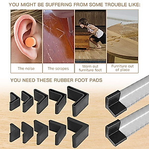 Hilitchi 20 Pcs 25mm x 25mm L Shaped Black Rubber Angle Iron Caps Furniture Angle Pads Bed Steel Frame Racks Shelves Rubber Feet Covers
