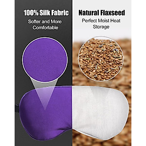 YFONG Lavender Eye Mask, Warm Eye Compress Mask for Dry Eyes, Weighted Eye Masks with Adjustable Strap, Reusable & Comfortable Eye Cover for Puffy Eyes Migraine Sinus Pain-Violet