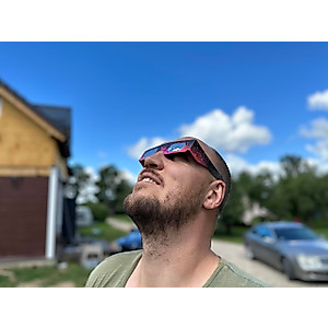 Gravitis Premium Solar Eclipse Glasses - ISO 12312-2 Certified for Safe Direct Sun Viewing, Durable Superior Cardboard Frame, Pack of 2 - Perfect for Astrology Enthusiasts