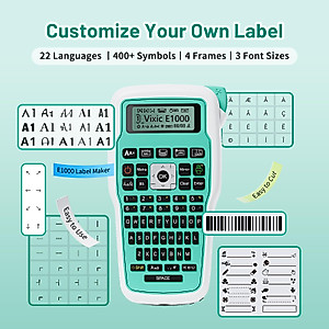 Vixic Label Maker Machine, Portable Label Maker with QWERTY Keyboard, Handheld Label Printer One Touch Key, Easy to Use Labeler, Cable Label Maker for Home Industrial Organization, Green