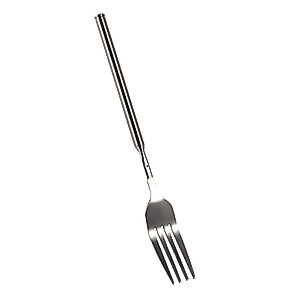 Telescopic Fork, 3PCS Stainless Steel Extendable Long Handle Fork BBQ Telescopic Extendable Dinner Fruit Dessert Long Handle Fork, Sturdy and Durable 8.7-25.4inch