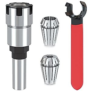 1/2 Inch Shank Router Bit Collet Extension Chuck Converter Adapter, Convert 1/2-Inch & 1/4-Inch Shank Bits with ER20 Spring Collet, ER20 M Type Collet Chuck Wrench Spanner -(Pack of 4)