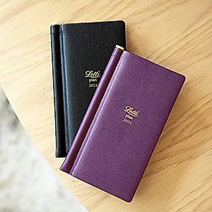Letts of London Legacy Heritage Weekly/Monthly Planner, 12 Months, January to December, 2024, Slimline Pen, 6" x 3.375", Purple (C081930-24)