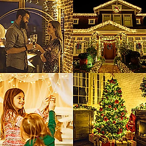 Fairy Lights Plug in, 32FT 100 LED Waterproof Copper Wire Twinkle Firefly Lights with UL Adaptor, Starry String Lights for Bedroom Indoor Outdoor Garden Patio Christmas Wedding Decorative (Warm White)