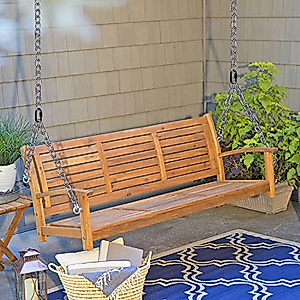 BeneLabel Set of 2 Heavy Duty Porch Swing Hanging Chain Kit, Hammock Chair Hardware for Indoor Outdoor Playground Hanging Chair Hammock Chair Punching Bags, 4 Screws for Wooden, 1000LB Capacity, 81"