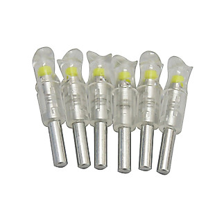 JIEXI HWYP Automatically Bow String Activated Lighted Crossbow Arrow Nocks Pack of 6(Yellow)