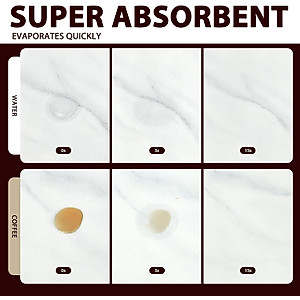 Dish Drying Mat for Kitchen Counter, 24"x16" Super Absorbent Hide Stain Dish Drying Pad with Non-slip Rubber Backed, Quick Drying Mat for Coffee Machine Dish Rack（Whtie Marble）