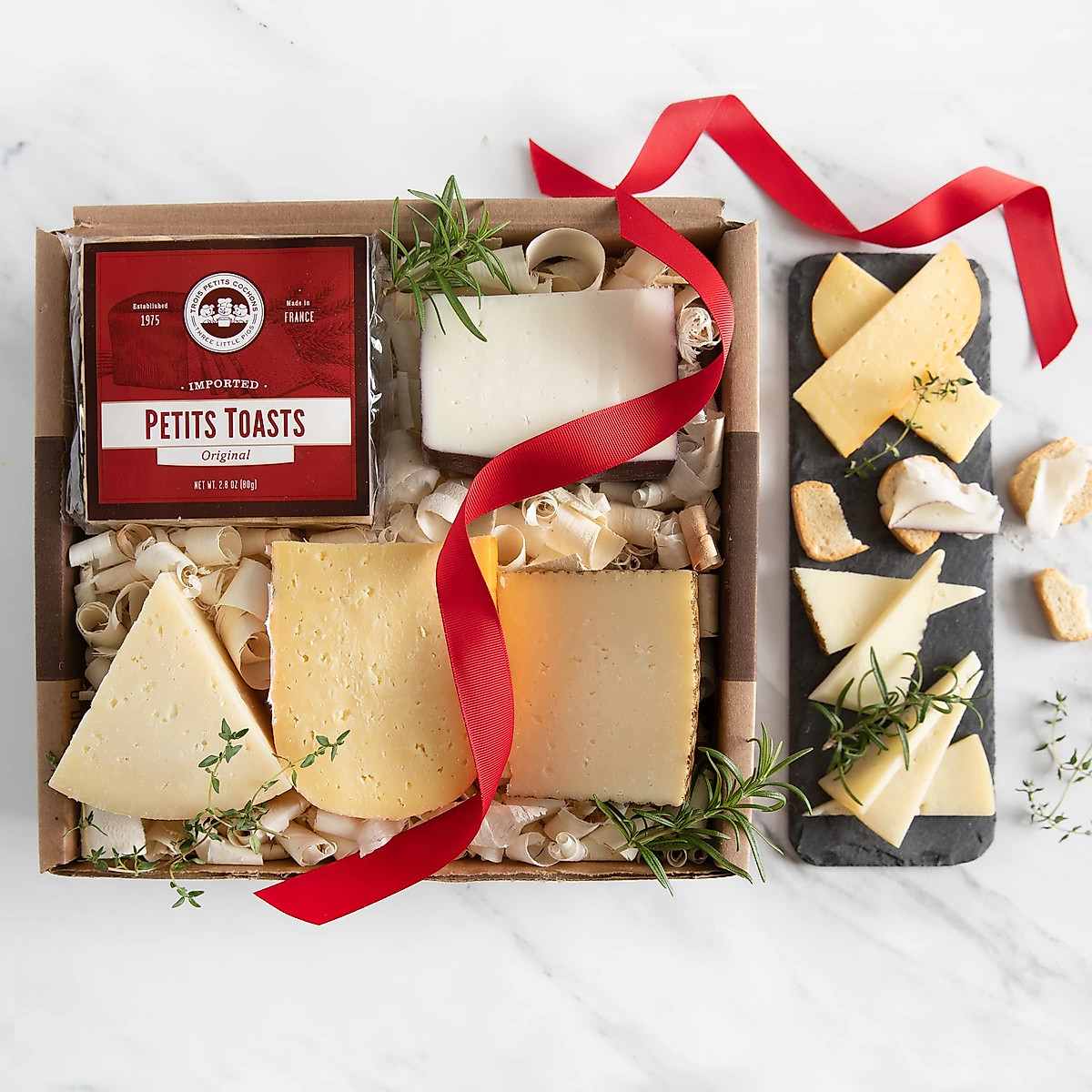 igourmet Spanish Cheese Tasting Gift Box - Includes Spanish Manchego Cheese, Mahon Reserva Cheese, Idiazabal Cheese and Murcia al Vino Cheese From Spain - Mini Toast Crackers, and Cheese Knife