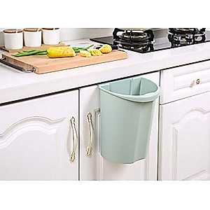 BLRYP Family Hanging Coverless Plastic Trash Can Kitchen Small Waste Recycling Bin,8L Kitchen, Home (Color : Green)