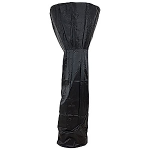Sunnydaze 7-Foot Patio Heater Cover - Black 210D PVC - Top to Bottom Zipper Closure - For Use with Standup Propane Heaters