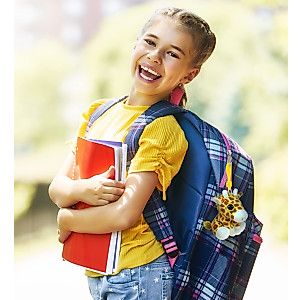 Puzzled DolliBu Big Eye Giraffe Plush Keychain - Stuffed Giraffe Keychain, Fluffy Plush Keychains for Backpack, Purse, Wallet, or Bag, Cute Zoo Party favors Keychain Charm for Kids and Adults - 6 Inch