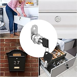 3 Pack Cabinet Locks with Keys, 5/8" Cam Locks Keyed Alike, RV Storage Lock for RV Compartment Door Mailbox Toolbox Locks Replacement Set, Chrome