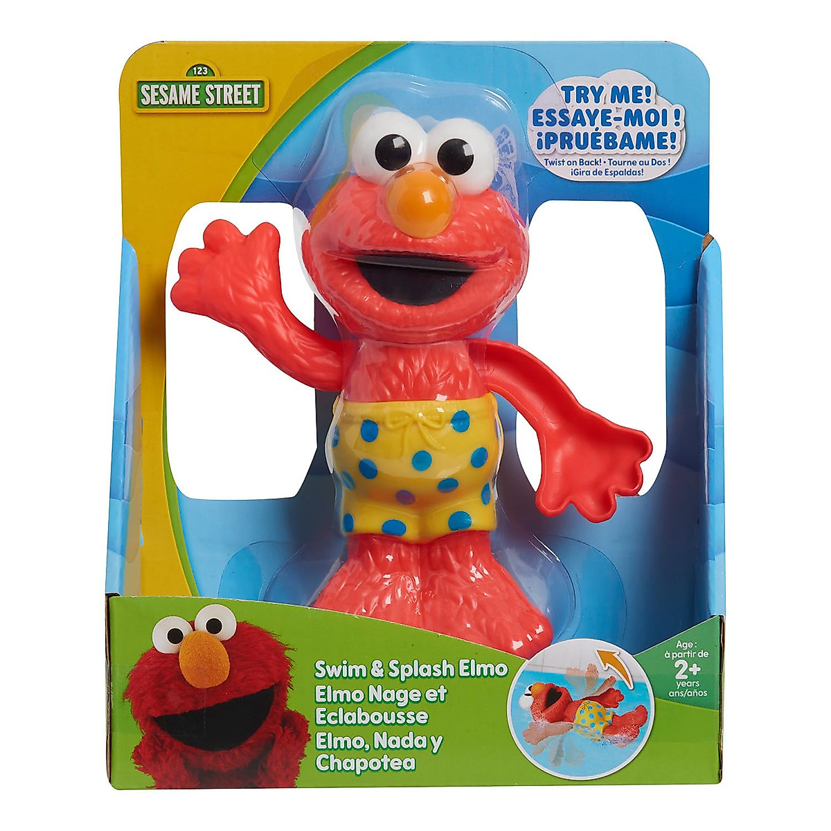 Sesame Street Swim and Splash 7-inch Elmo Wind Up Bath and Pool Toy, Kids Toys for Ages 2 Up by Just Play