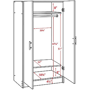 Pemberly Row Contemporary 32" Wardrobe Armoire in Espresso