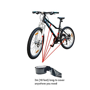 TURBOOST Bike Frame Protection Tape Sticker Vinyl Wrap Skin, MTB Bicycle Paint Chainstay Chain Guard Corner Protector Film Wraps, Carbon Filter Pattern, 3m (120”) Length, Various Width Option (5)