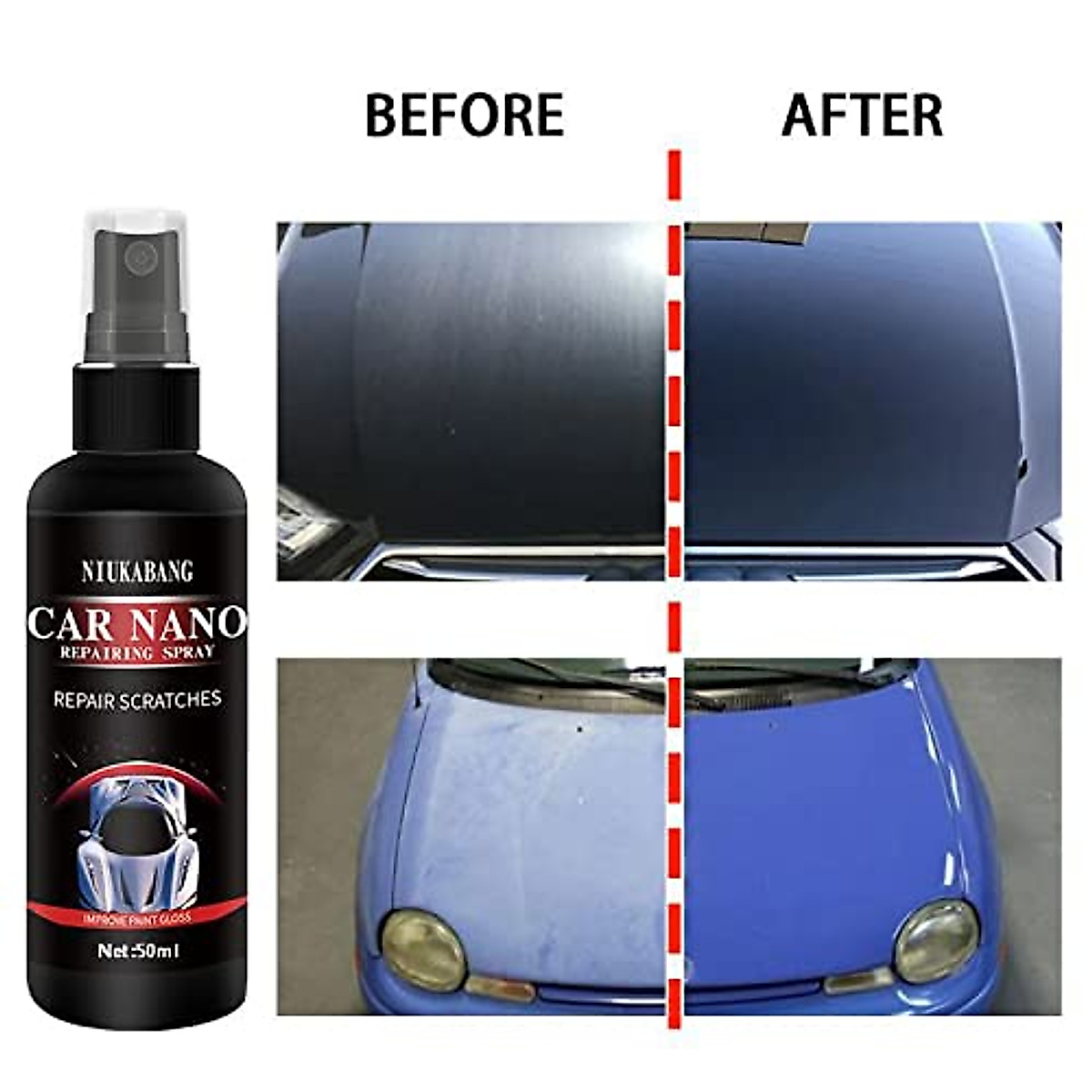 2PCS Car Nano Repairing Spray, Fast Repair Scratches Repairing Polish Spray for Auto Detailing Glasscoat Car Polish