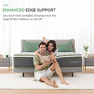 Novilla Queen Mattress,12 Inch Gel Memory Foam Hybrid Mattress with Individually Pocket Springs, Breathable Mattresses Queen for Cool Sleep,Motion Isolation & Pressure Relief, Medium Firm, vigour