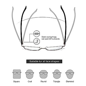 KISDATE OPTICS 4 Pack Reading Glasses Blue Light Blocking Men,Stylish Computer Readers Anti UV/Eyestrain Durable Metal Frame Spring Hinge Quality Eyeglasses Exquisite Leather Case (Mix Color +1.50)