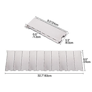 REDCAMP Folding Outdoor Stove Windscreen, 10 Plates Aluminum Camping Stove Windshield with Carrying bag, Lightweight Butane Burner Windshield