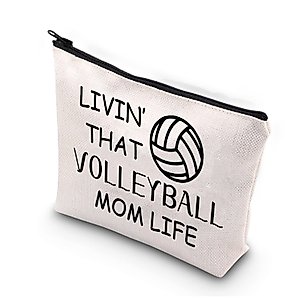 BDPWSS Volleyball Mom Gift Volleyball Player Gift Volleyball Sport Lover Gift Living That Volleyball Mom Life Volleyball Theme Zipper Pouch (Mom life volleyball)
