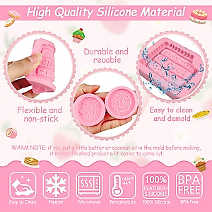 Biscuit Silicone Molds, Oreo Cookies Chocolate Candy Fondant Molds, Can Be Used for Cake Decorating, Cupcake Toppers, Cookies, Butter, Floral Paste, Dough, Plaster, Resin, Clay