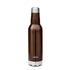 Milton Pride 600 Thermosteel Vaccum Insulated Hot & Cold Water Bottle, 500 ml, Brown