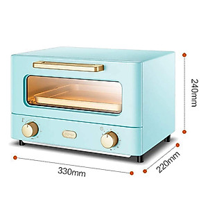12L Mini Oven,Electric Cooker and Grill home baking small oven Timer Double Glass Door Top and Bottom Convection Countertop Toaster Oven Happy Life
