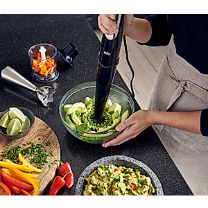 Braun 4-in-1 Immersion Hand Blender, Powerful 400W Stainless Steel Stick Blender, Variable Speed + 1.5-Cup Food Processor, Masher, Whisk, Beaker, Easy to Clean, MultiQuick MQ727