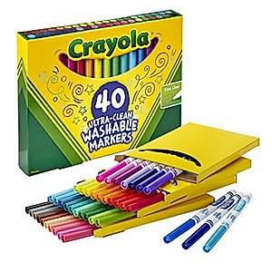 Crayola Ultra Clean Fine Line Washable Markers, Kids Markers For School, Back To School Gifts, 40 Count