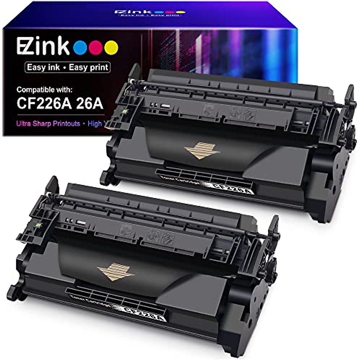 E-Z Ink (TM) Compatible Toner Cartridge Replacement for HP 26A CF226A 26X CF226X to use with M426fdw Laserjet M402dn Laserjet M402n Pro MFP M426fdn M402dw M426dw M402d Printer (2 Black)