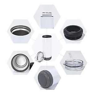 Icesip 25 Pack Music Speaker Tumbler, 16 oz Sublimation Tumbler Can Cooler Skinny Straight Double Wall Cup with Straw Lid & USB Charging Cable