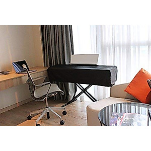 Digital Piano Cover for YAMAHA P225 / P223 / P145 / P143 / P125a / P125 / P115 / P105 / P45 / Kawai ES120 | PX150 | Roland FP30X / F-20 and others | [Waterproof] 52.4 in x 11.8 in | Ebony Black